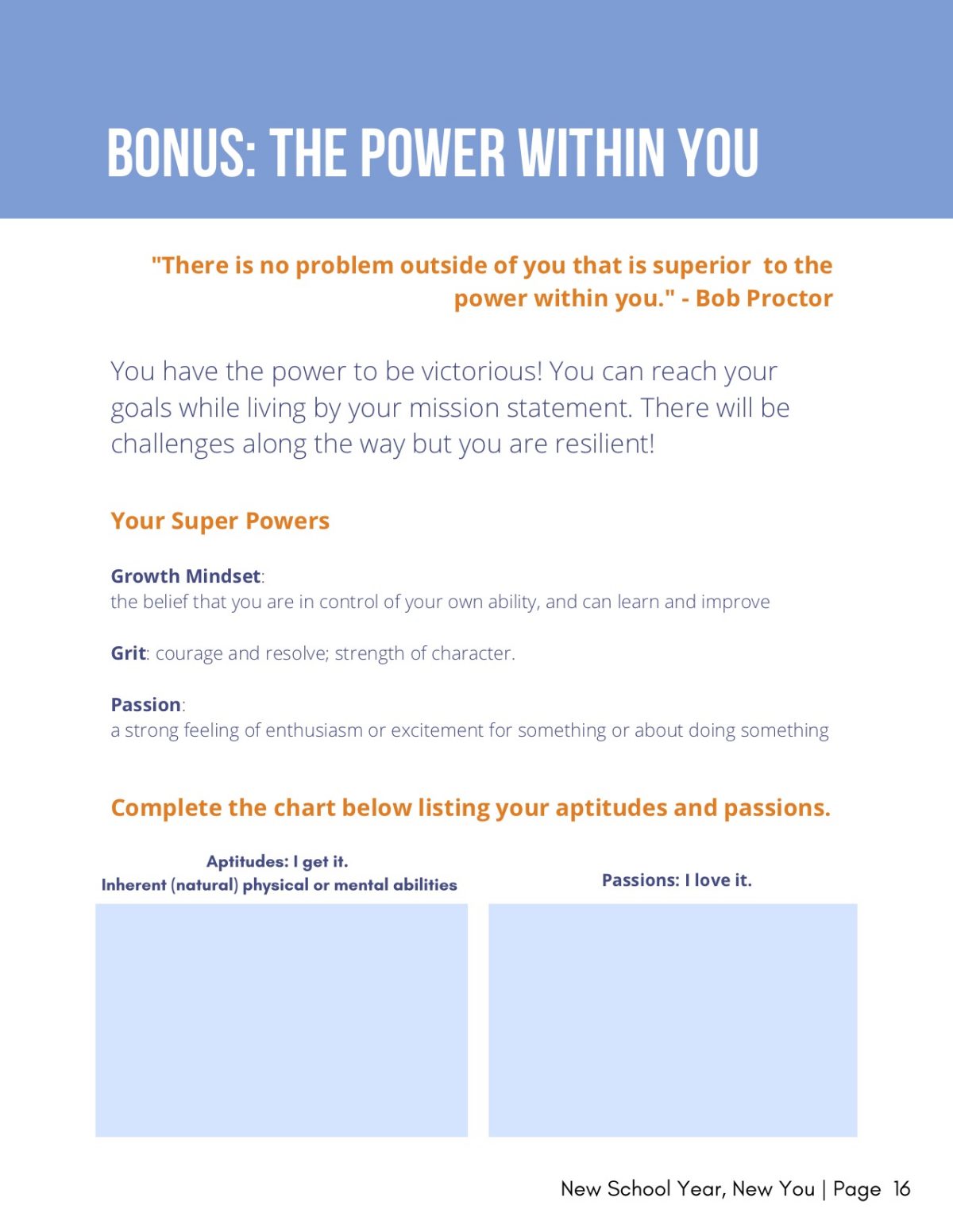 New School Year, New You - Printable, Fillable PDF. - Student Futures