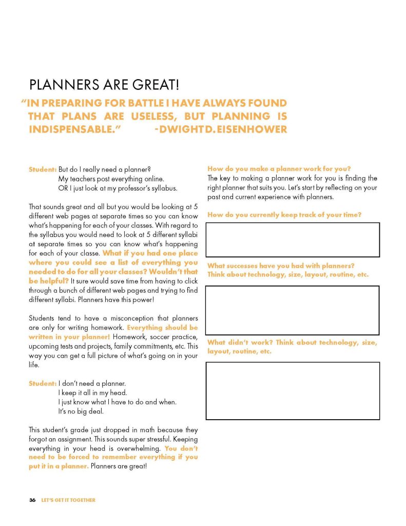 Let's Get it Together - Workbook for Student Organization Skills ...