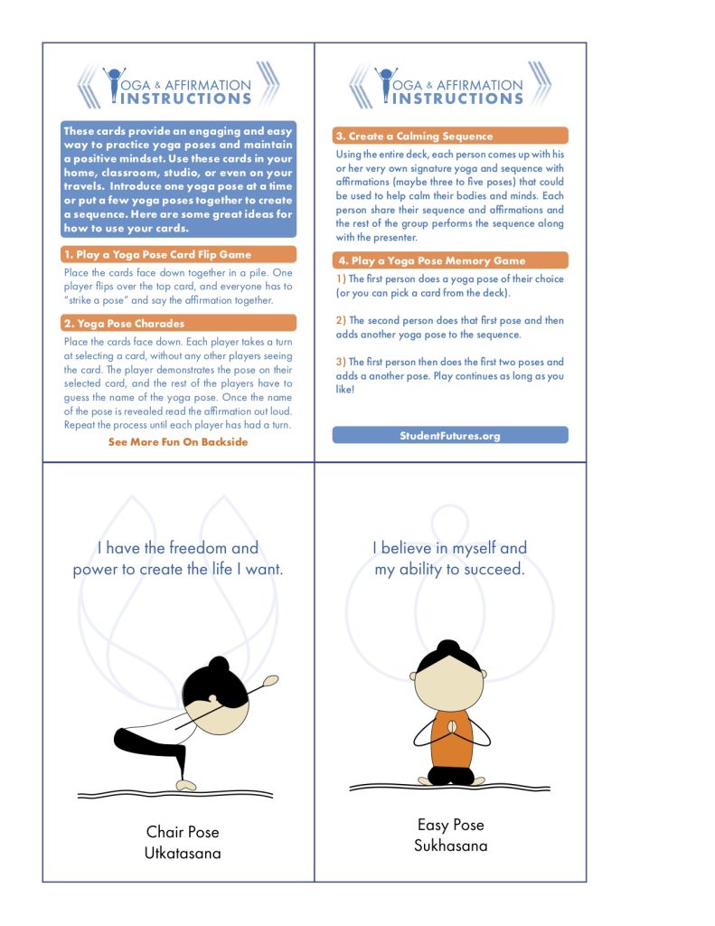 Printable Yoga Cards (30) with Affirmations for Kids and Teens ...