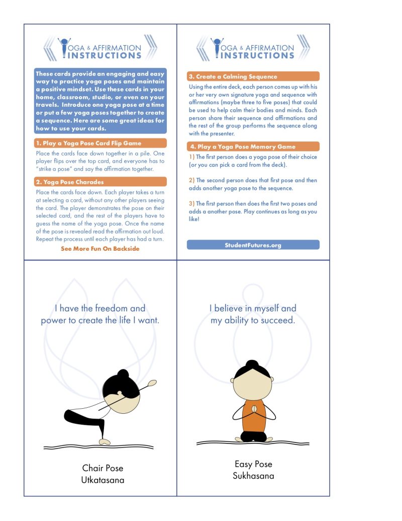 Printable Yoga Cards (30) with Affirmations for Kids and Teens ...